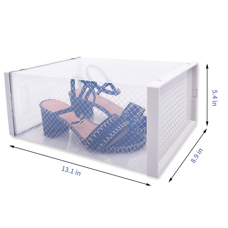 Rebrilliant Waytrim 12 Pair Foldable Stackable Shoe Box And Reviews Wayfair
